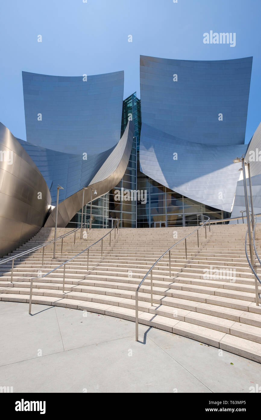 Walt Disney Concert Hall main entrance in Los Angeles, California, USA ...