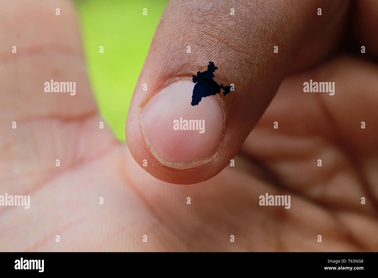 India map on finger nail election vote ink Stock Photo - Alamy