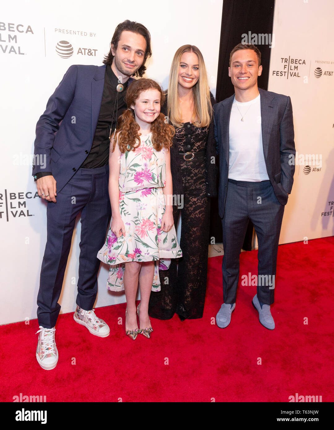 New York, NY - April 28, 2019: Miles Joris-Peyrafitte, Darby Camp ...