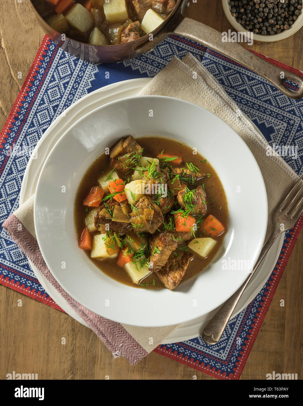Lapskaus. Norwegian meat and vegetable stew. Food Norway Stock Photo ...