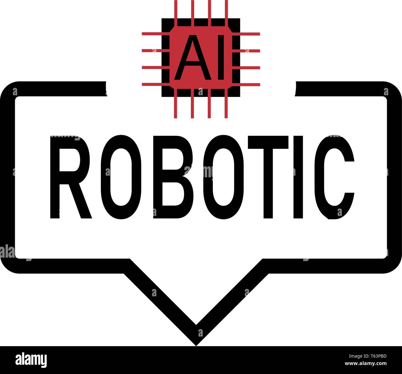 robotic web icon speech bubble isolated on white background Flat design ...