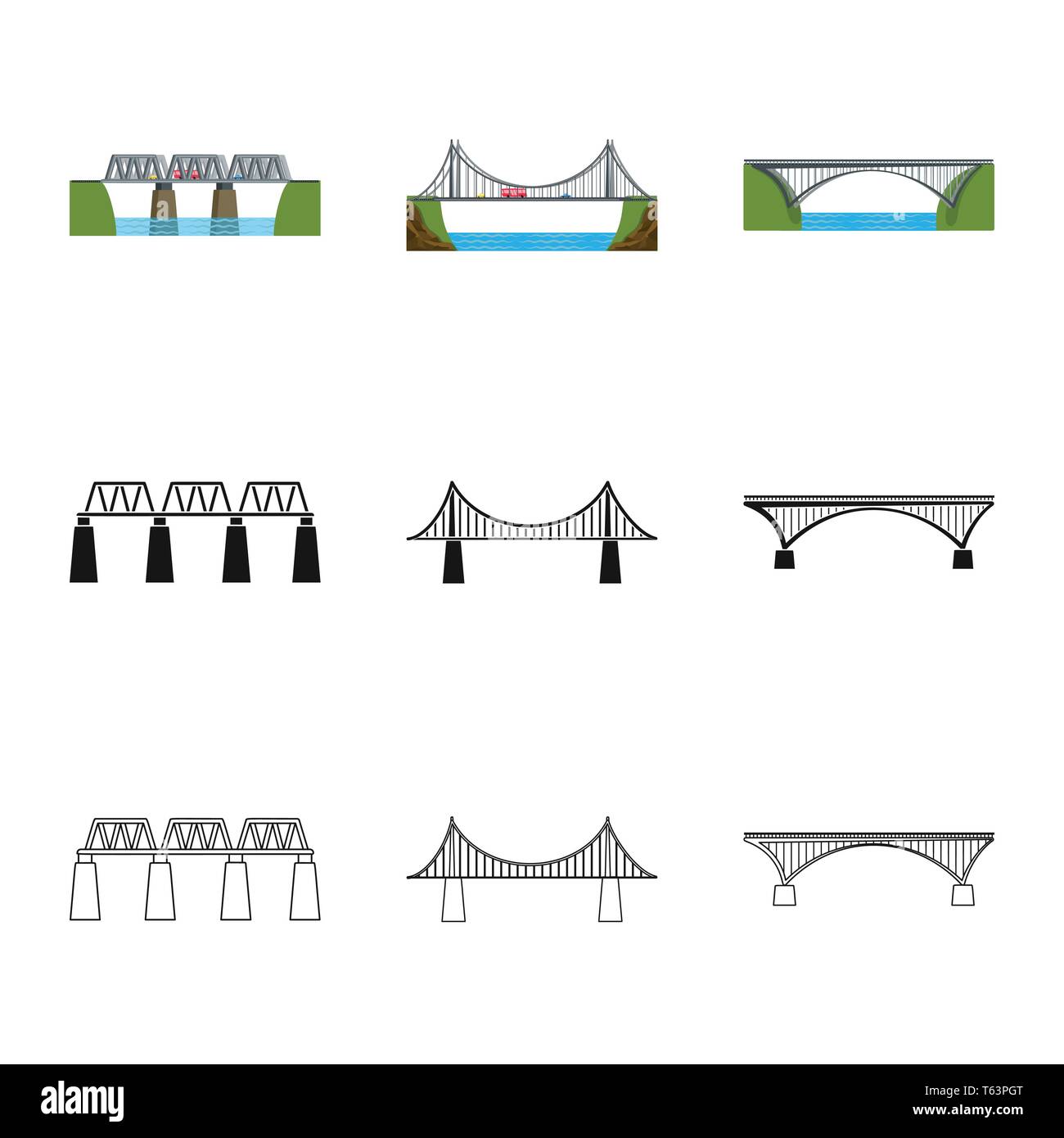 Vector design of connection and design symbol. Collection of connection and side vector icon for ...