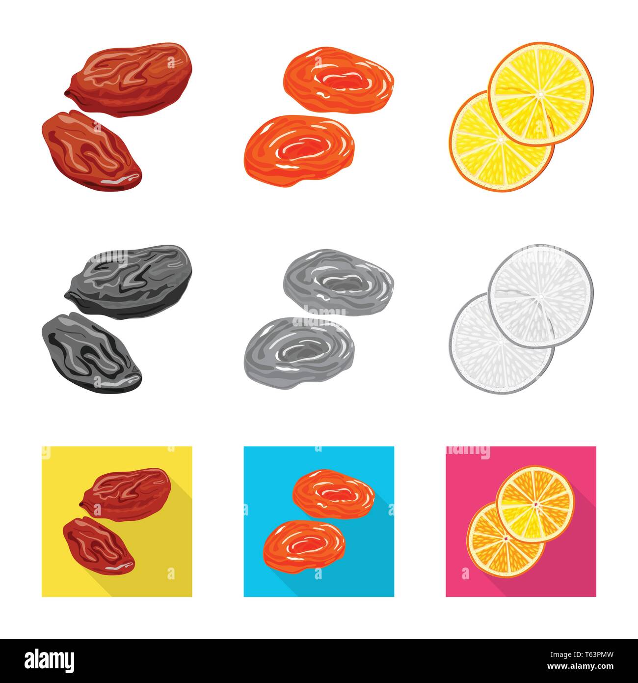 Vector illustration of food and raw icon. Set of food and nature vector ...