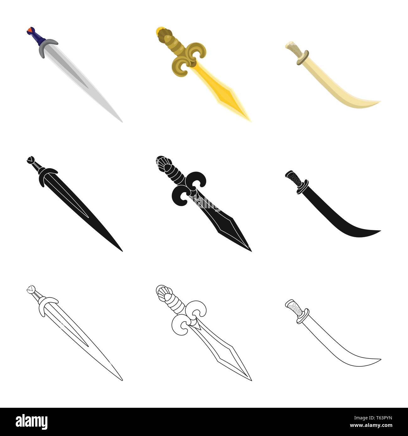 Gold and silver sword handle Stock Vector Images - Alamy