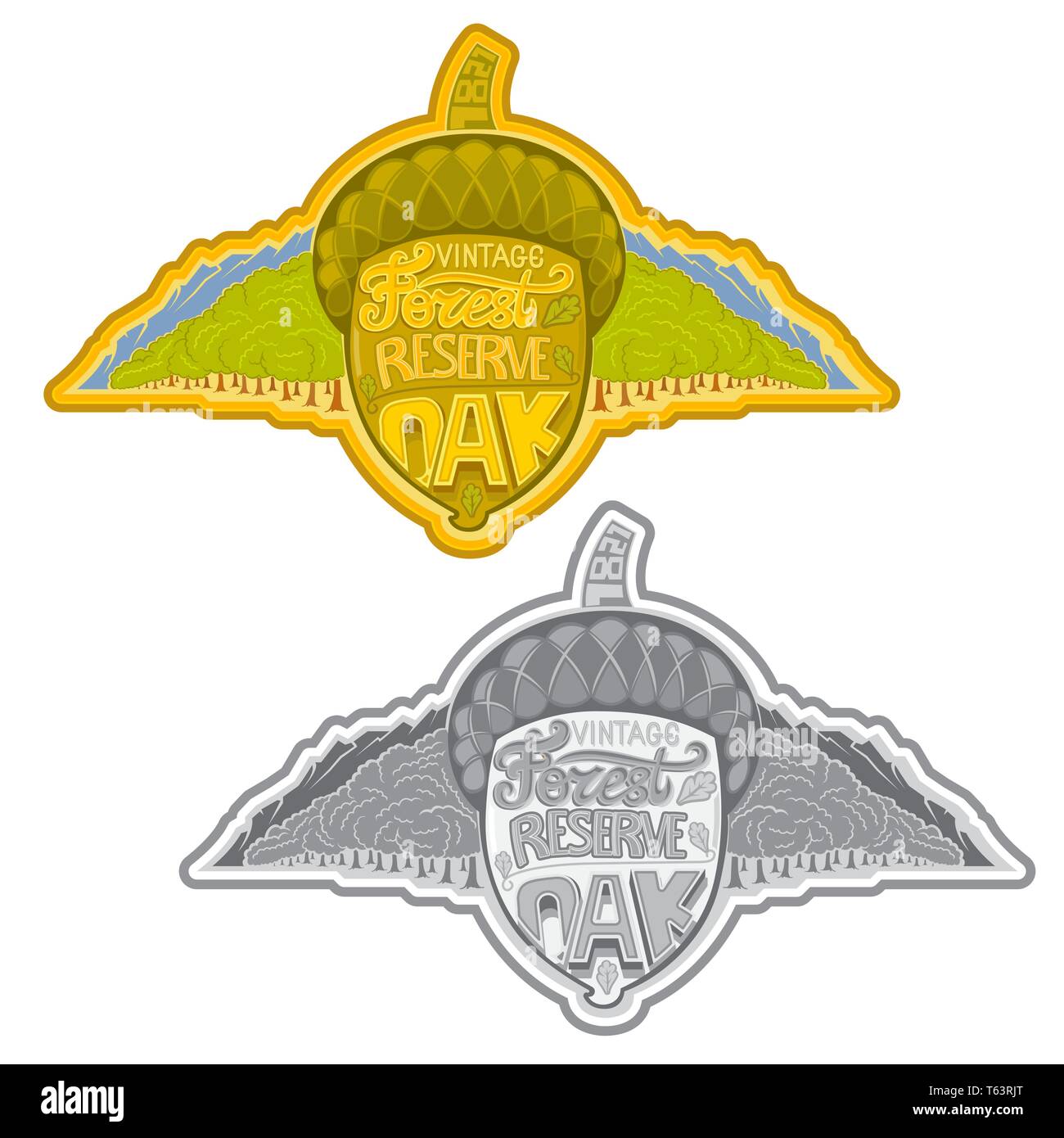 Acorn banner lettering on Stock Vector Images - Alamy