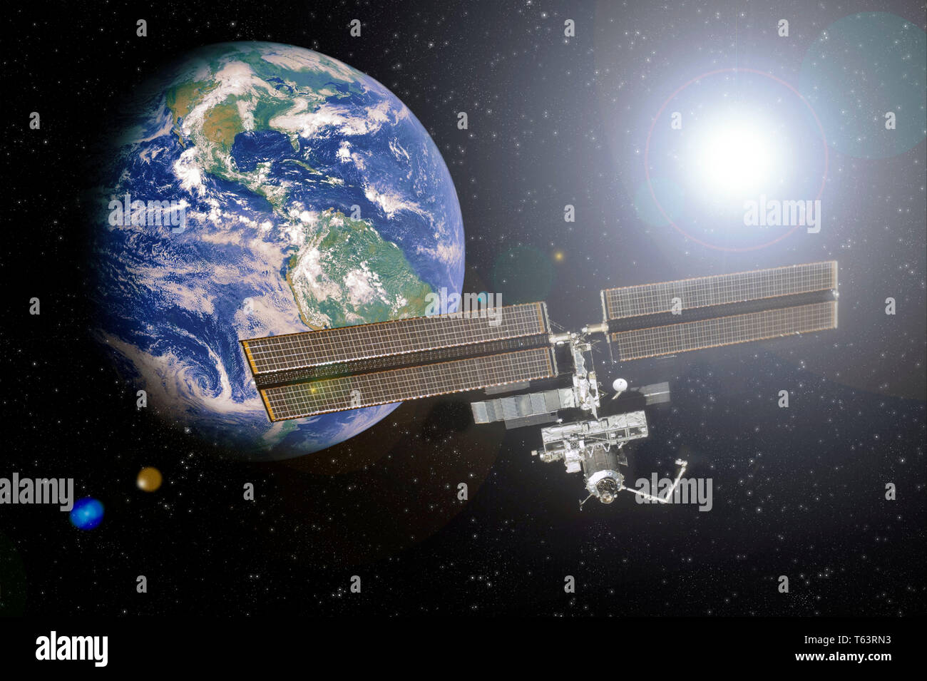 Iss taken earth in background hi-res stock photography and images - Alamy