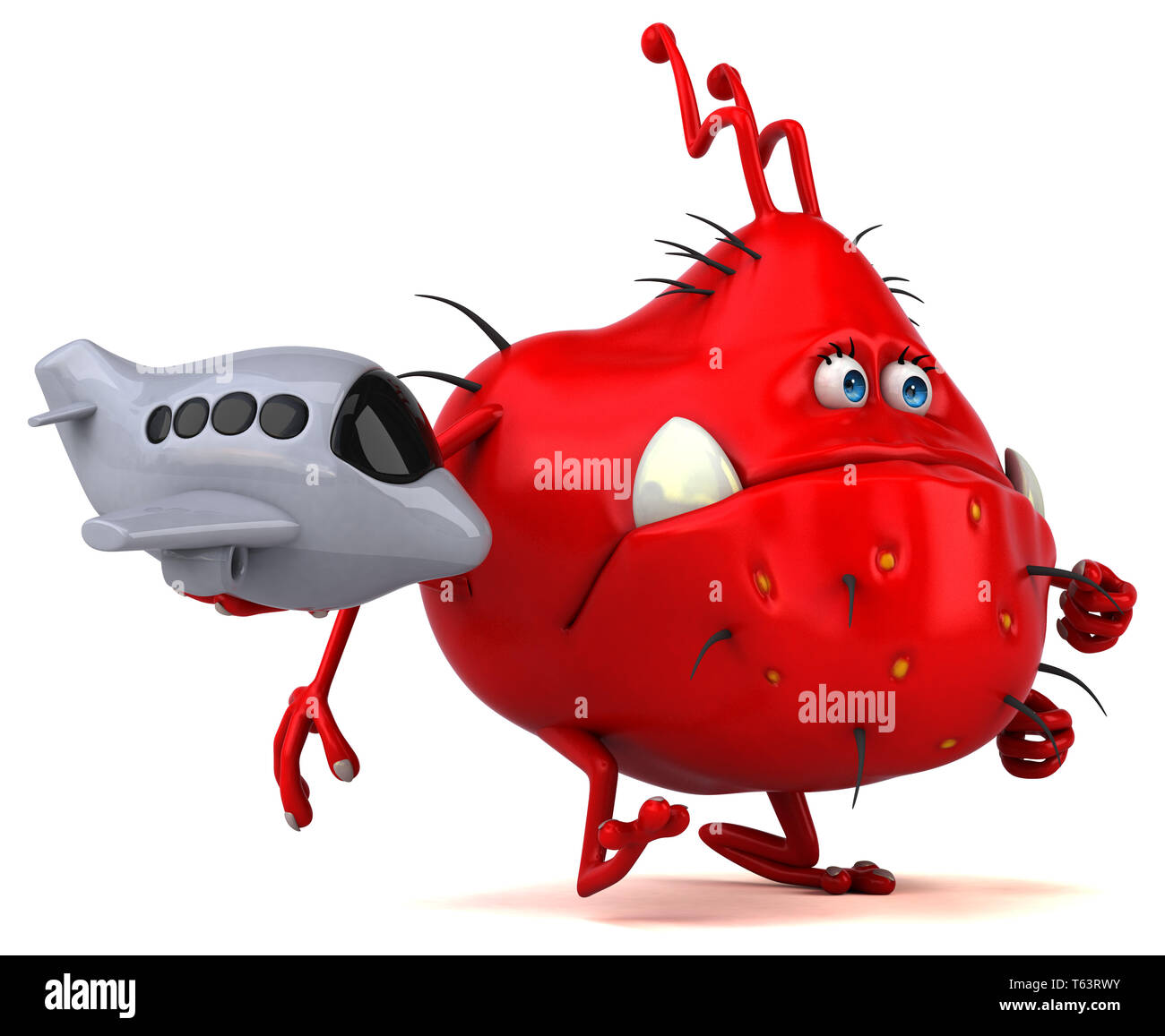 Fun germ - 3D Illustration Stock Photo - Alamy
