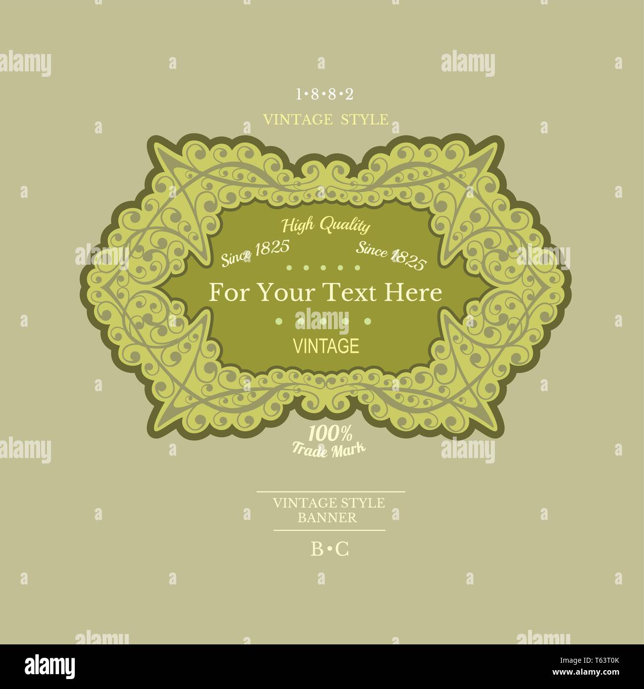 green frame from lines pattern. Royal monogram luxury style Stock ...