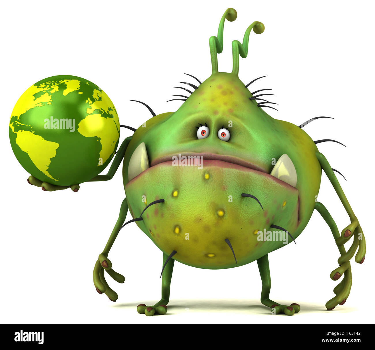 Fun germ - 3D Illustration Stock Photo - Alamy