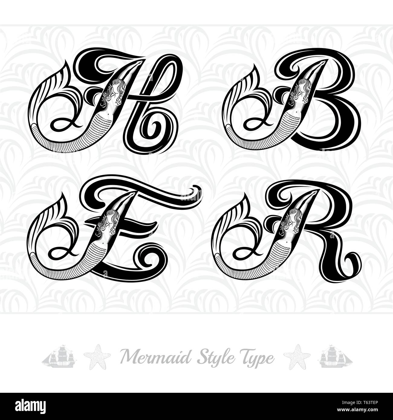 Set of marine capital letter Stock Vector Image & Art - Alamy