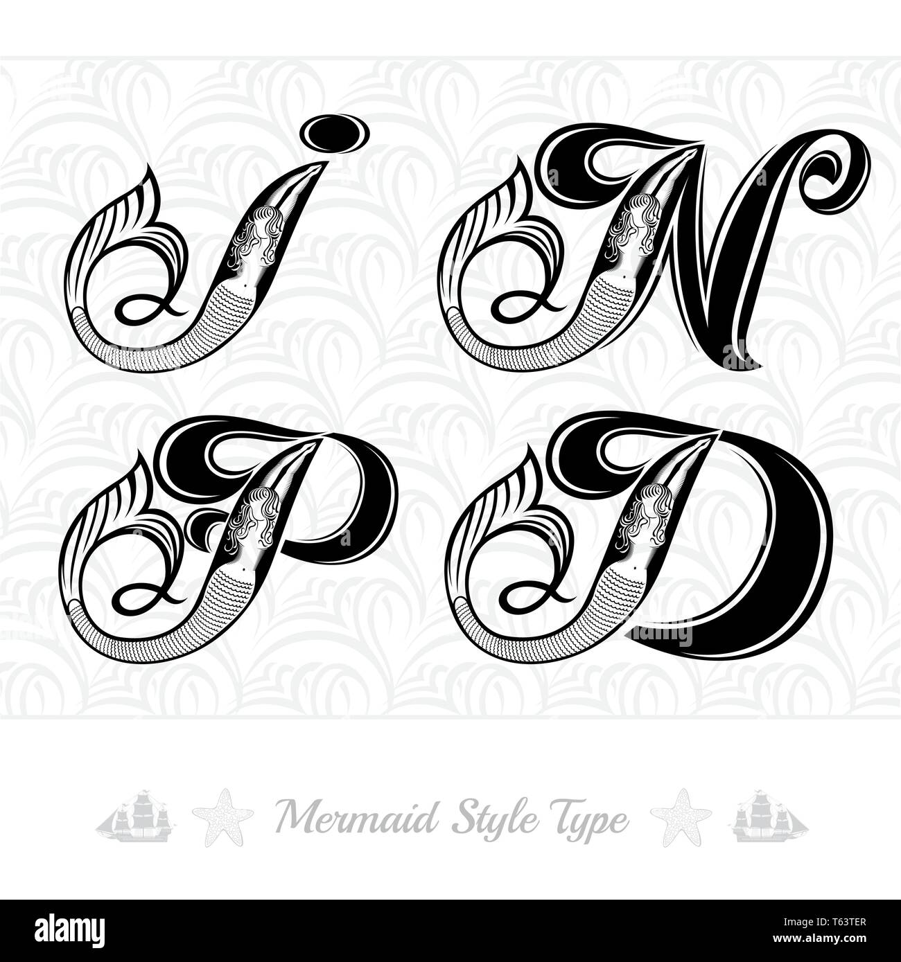 Set of marine capital letters Stock Vector Image & Art - Alamy