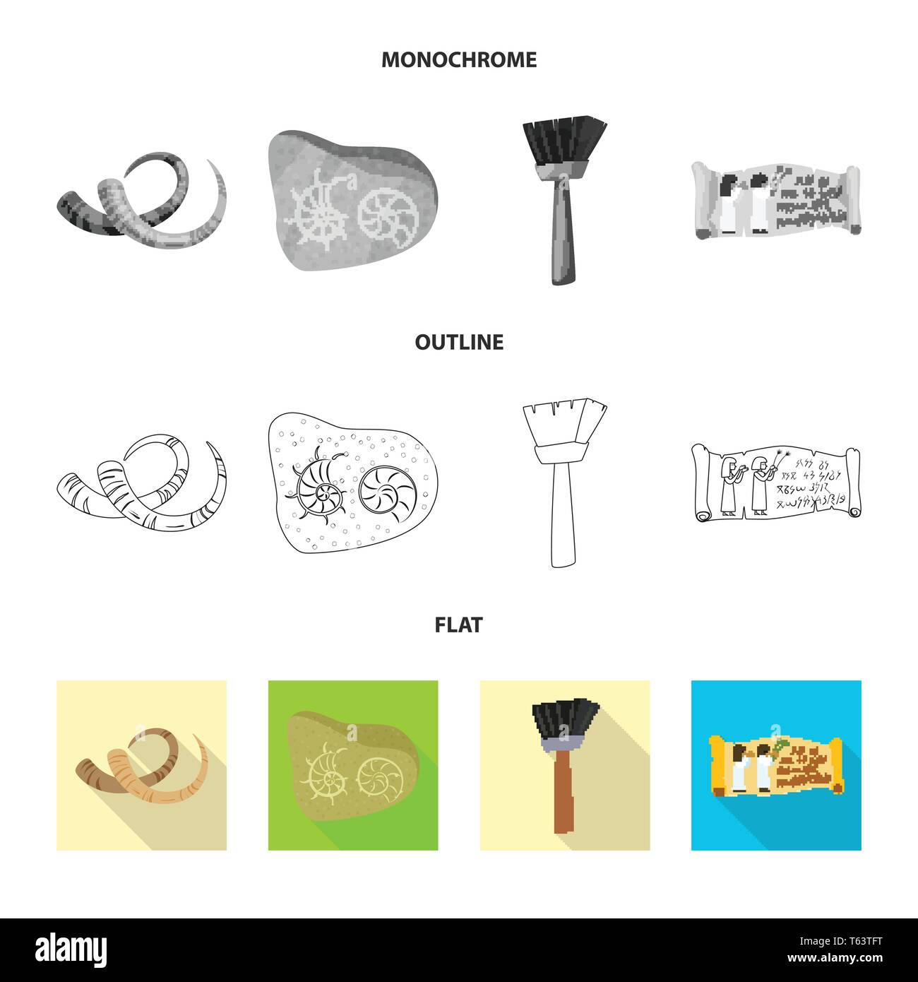 horn,rock,brush,scroll,tusk,black,tool,papyrus,mammoth,figure,equipment ...