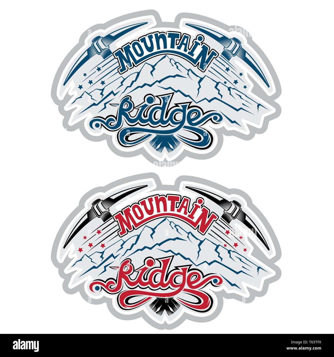 Set of vintage mountain climbing labels and badges Stock Vector Image ...