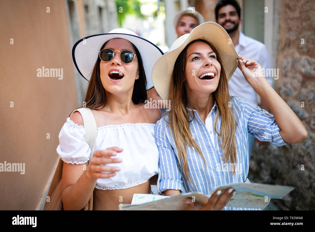 Group Of Friends On Holiday City High Resolution Stock Photography and ...