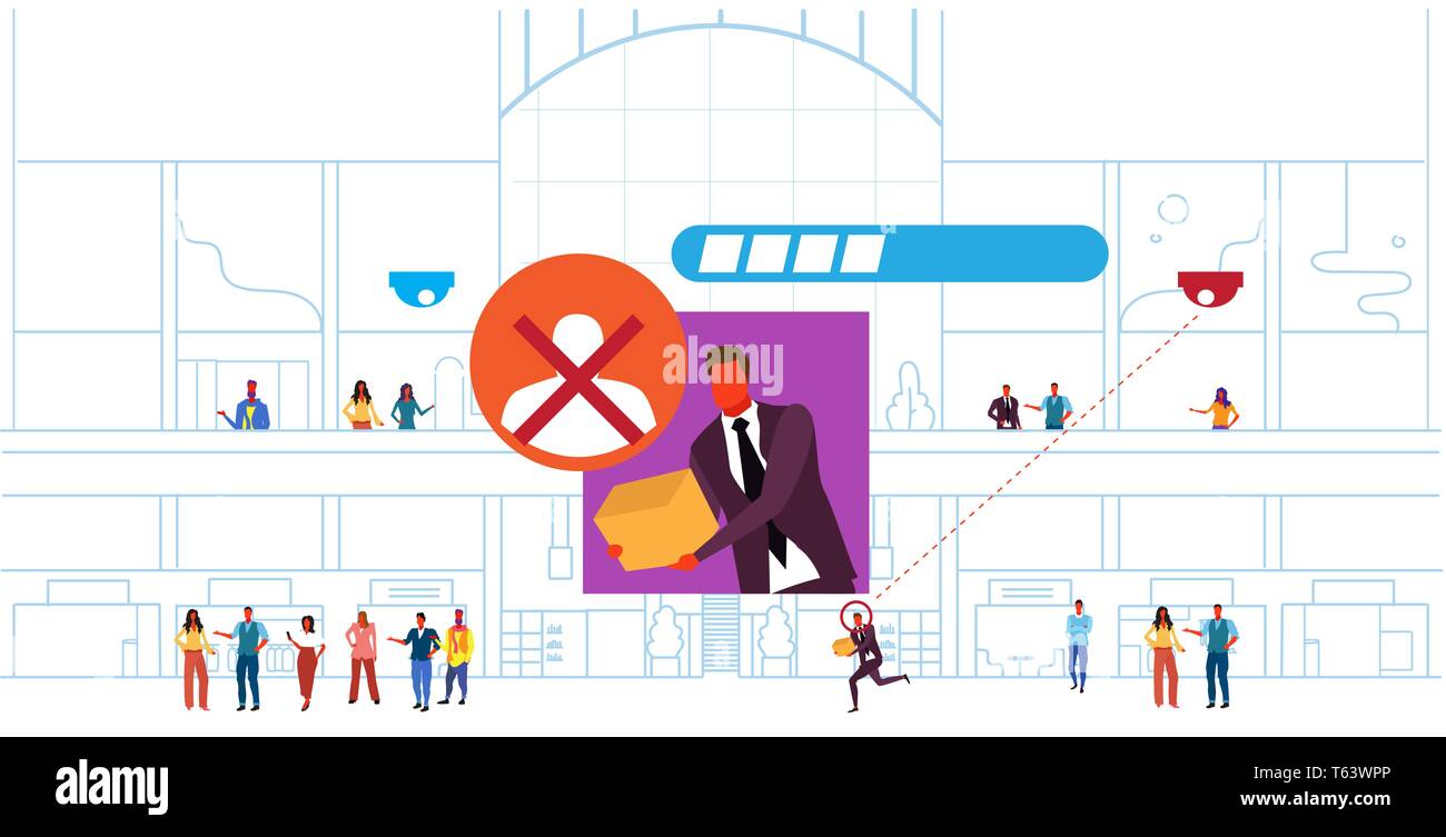 man thief stealing box identification facial recognition concept modern ...