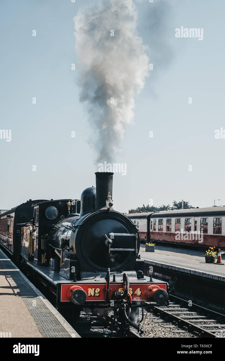 Sheringham, UK - April 21, 2019: Steam trains departs Sheringham ...
