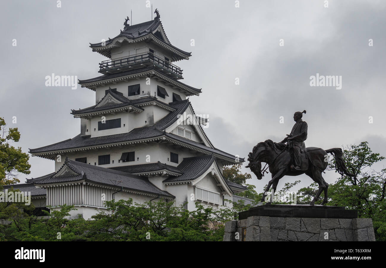 Panoramic view on the Monument of Emperor Todo Takatora and his Imabari ...