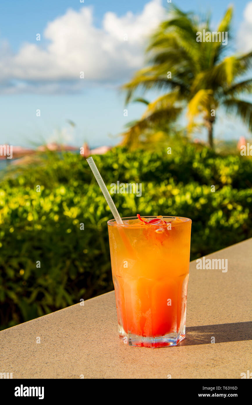 Tropical cocktail Grace Bay Beach, Providenciales, Turks and Caicos ...