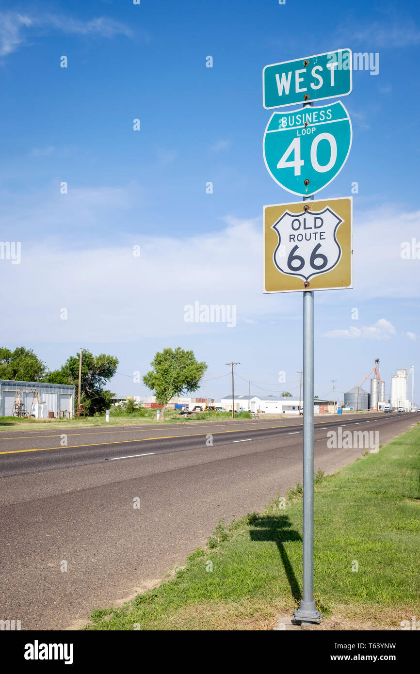 Old U.S. Route 66 traffic sign in Texas, USA Stock Photo - Alamy