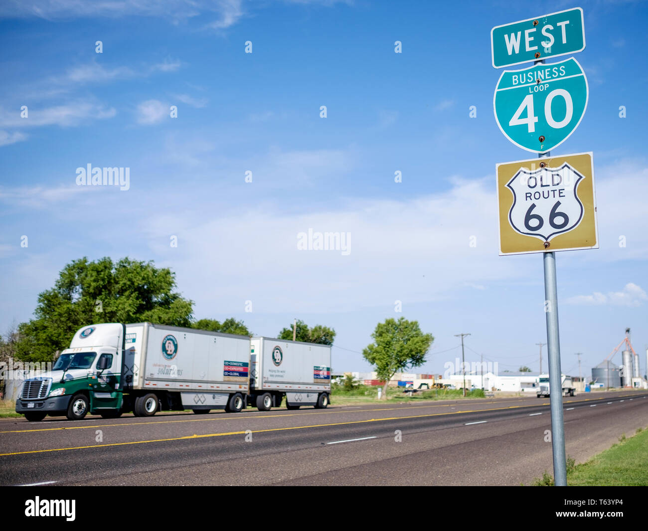 Old U.S. Route 66 traffic sign in Texas, USA Stock Photo - Alamy