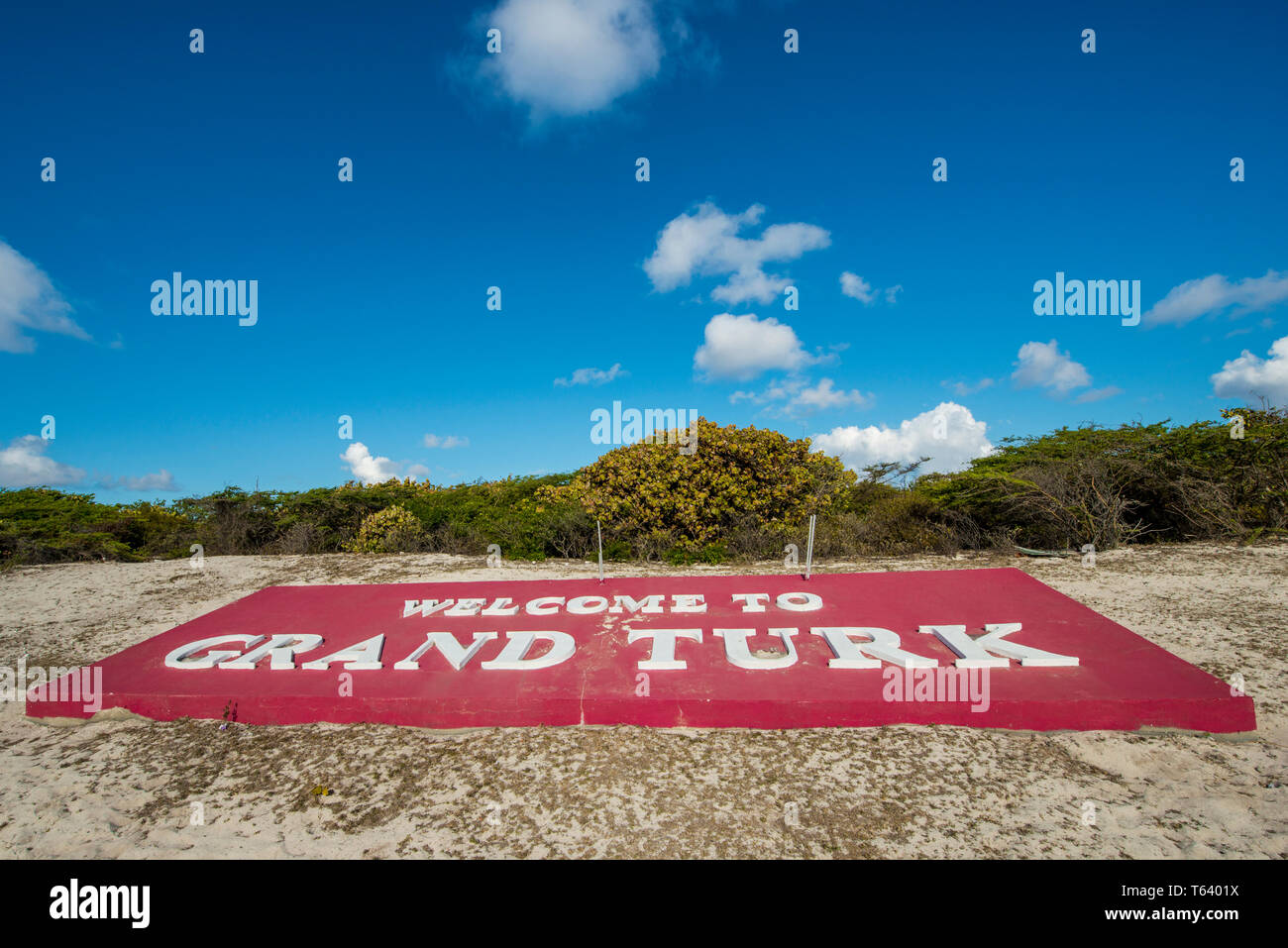 Welcome sign, Grand Turk Cruise Port, Grand Turk Island, Turks and ...