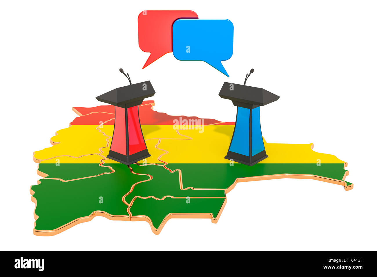 Bolivian Debate concept, 3D rendering isolated on white background ...