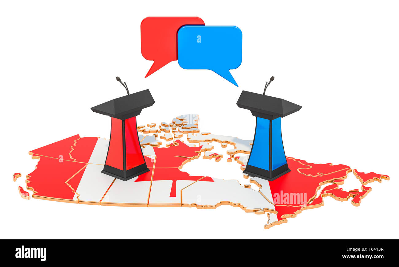 Canadian Debate concept, 3D rendering isolated on white background ...