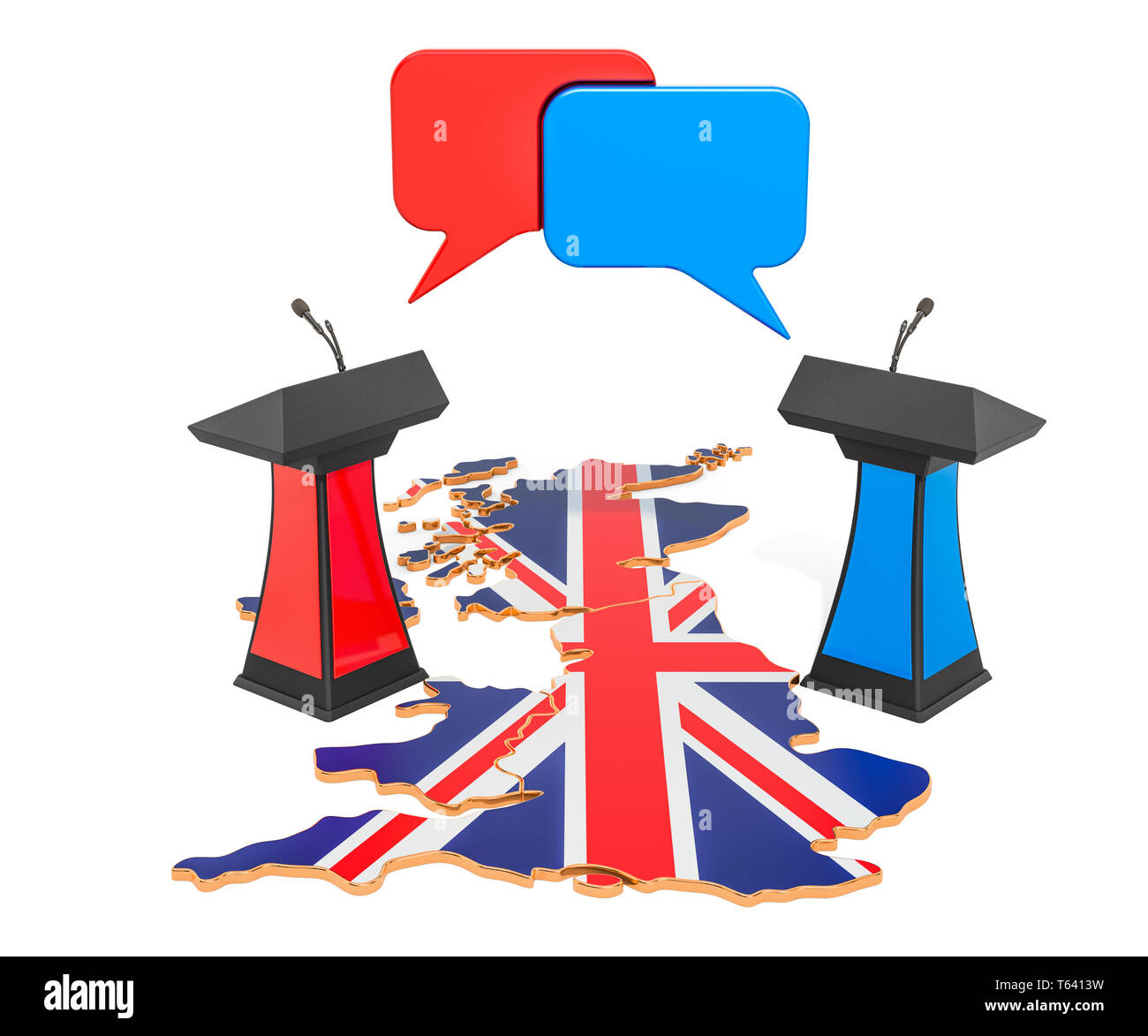 British Debate concept, 3D rendering isolated on white background Stock ...