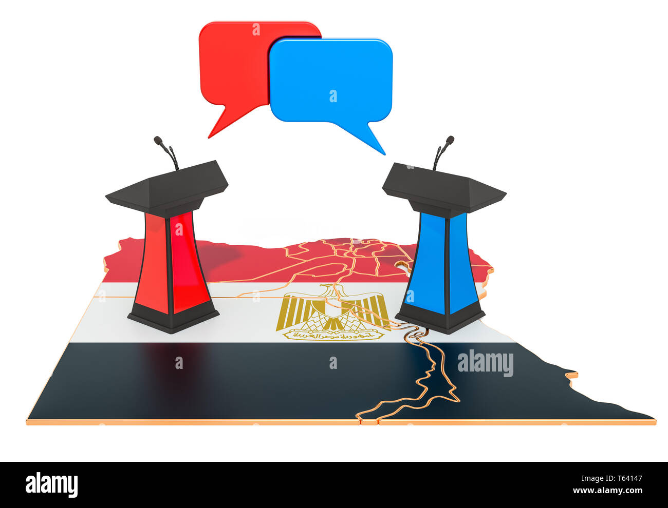Egyptian Debate concept, 3D rendering isolated on white background ...