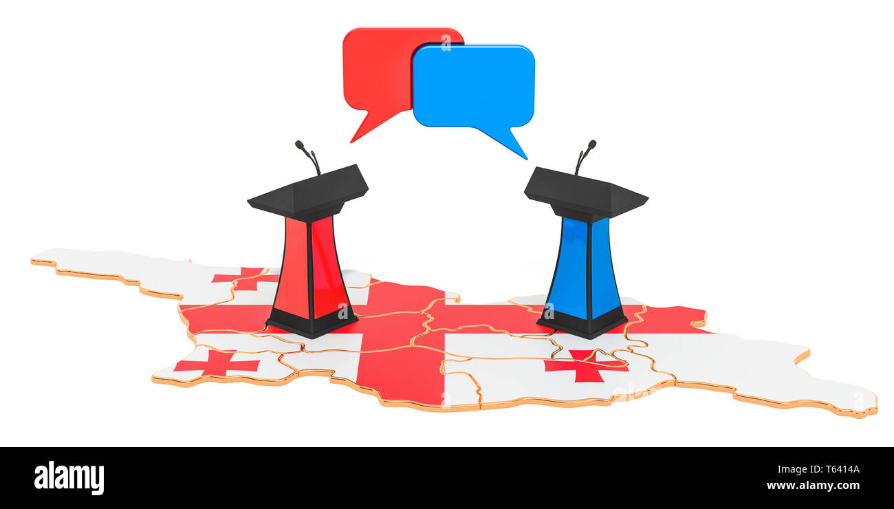 Georgian Debate concept, 3D rendering isolated on white background ...