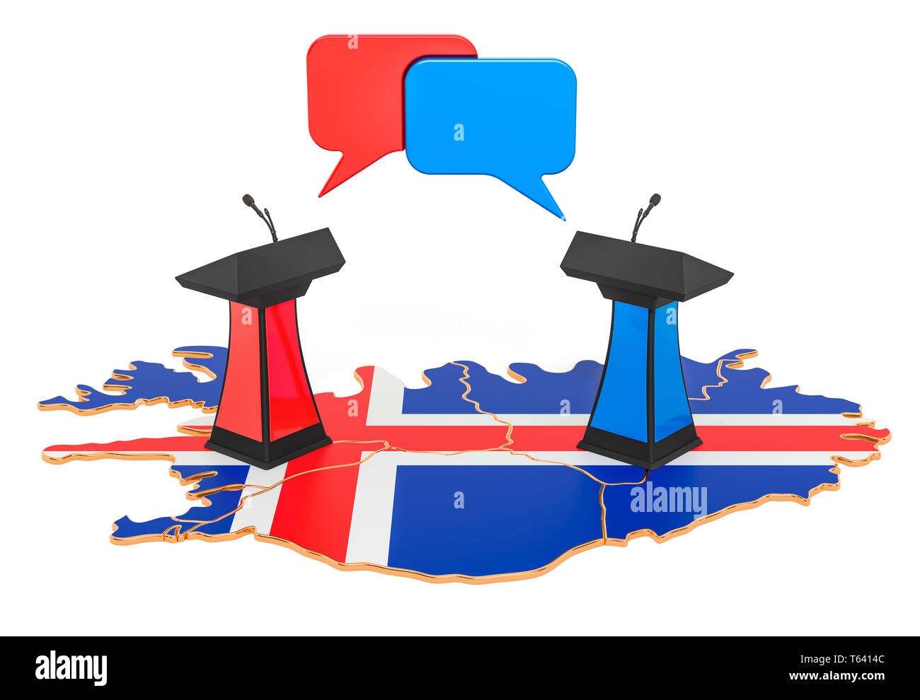 Icelandic Debate concept, 3D rendering isolated on white background ...