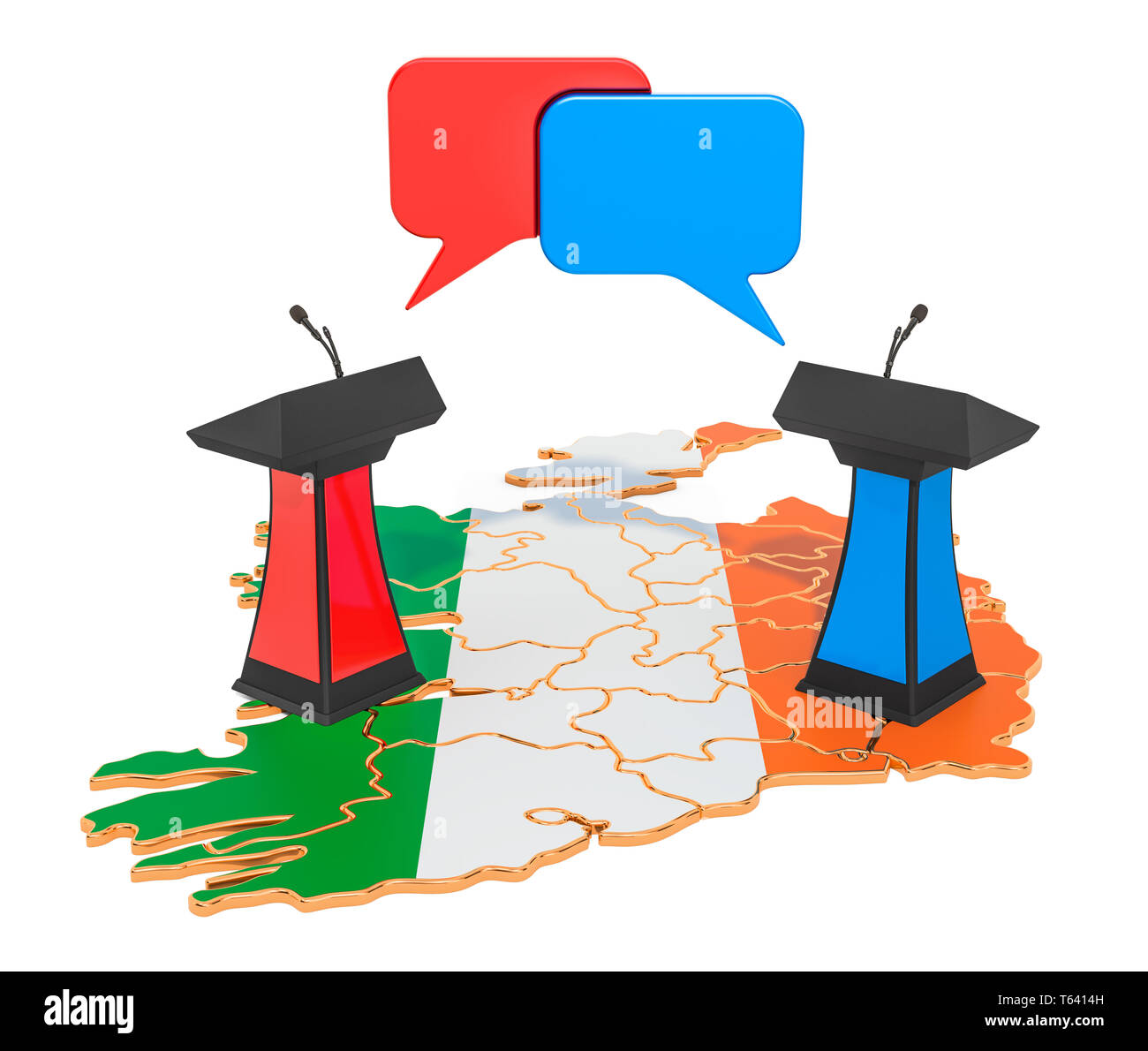 Irish Debate concept, 3D rendering isolated on white background Stock ...