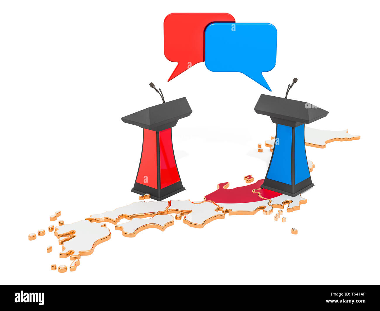 Japanese Debate concept, 3D rendering isolated on white background ...