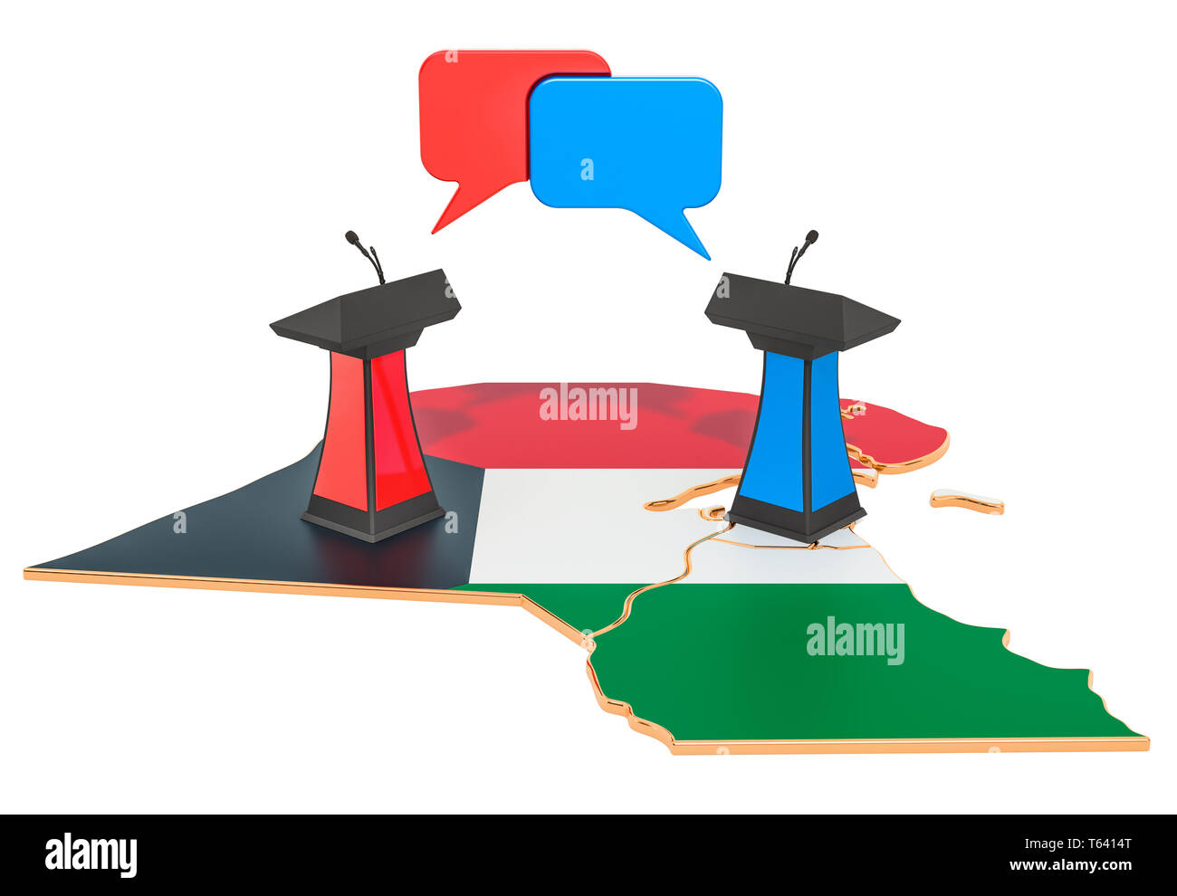 Kuwait Debate concept, 3D rendering isolated on white background Stock ...