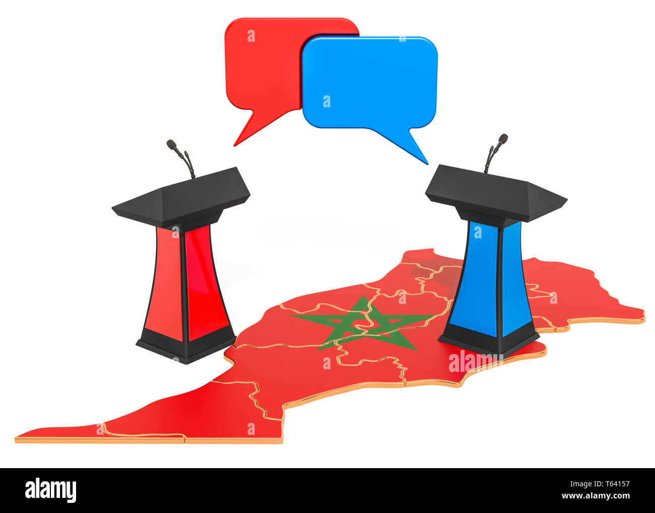 Moroccan Debate concept, 3D rendering isolated on white background ...