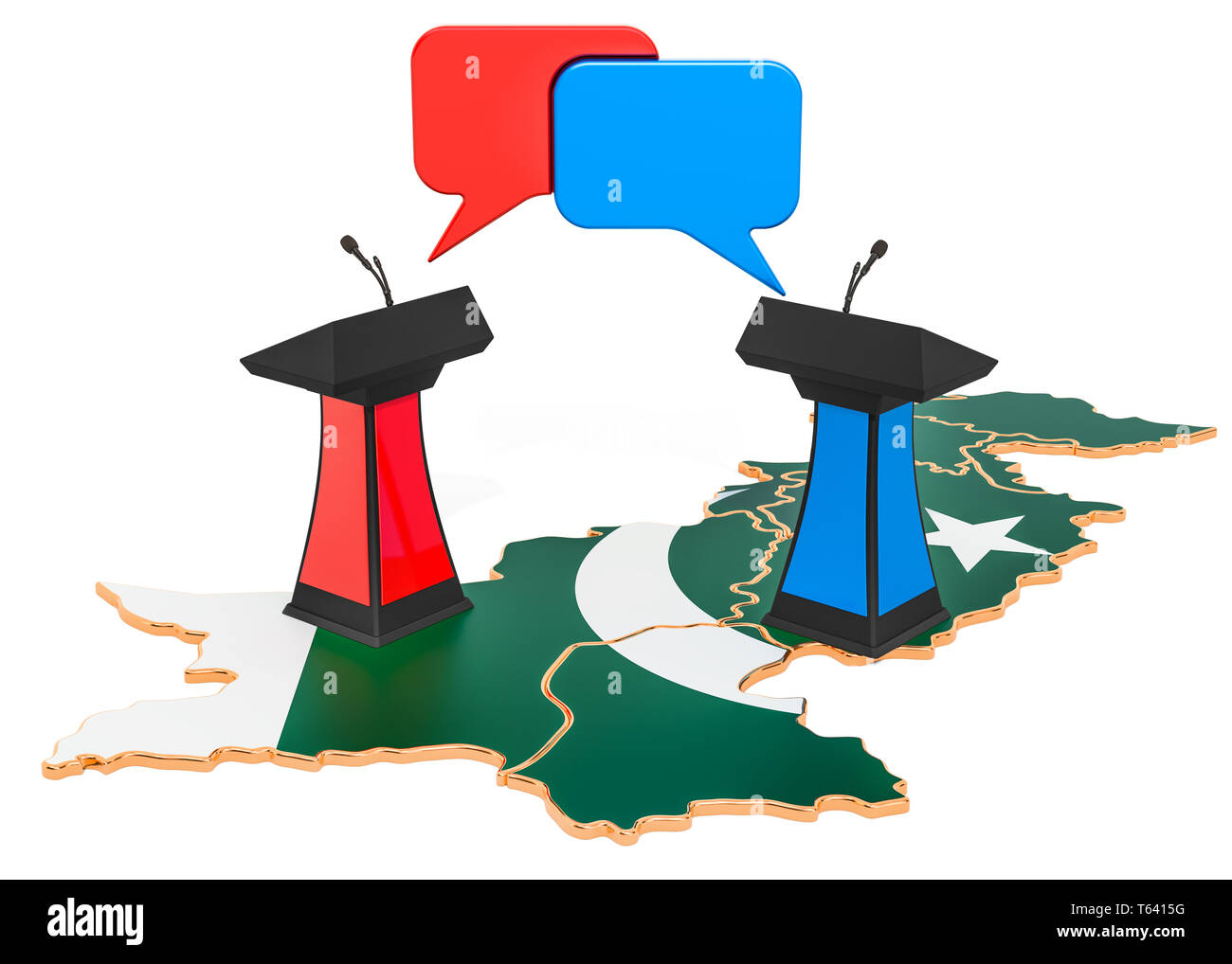 Pakistani Debate concept, 3D rendering isolated on white background ...