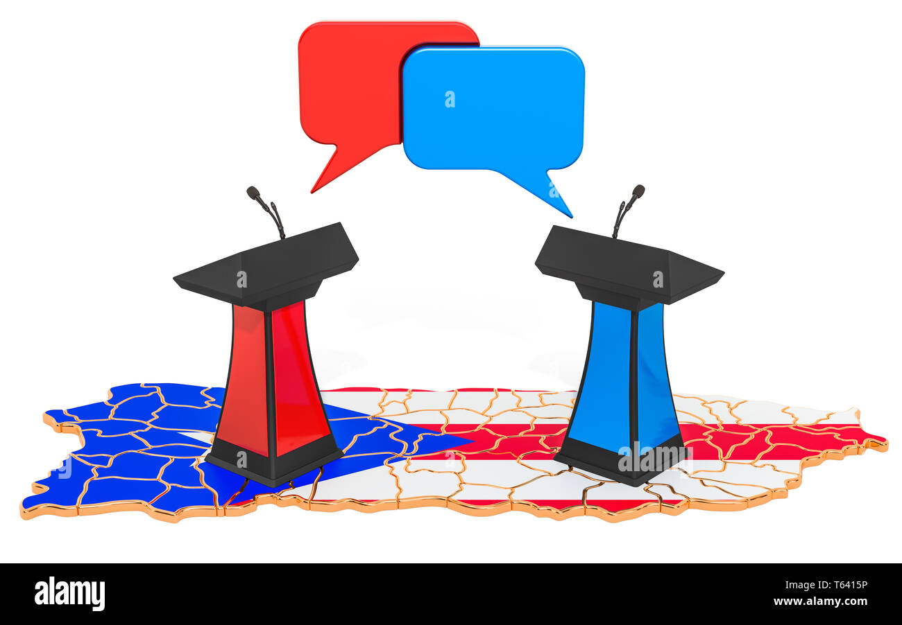 Puerto Rico Debate concept, 3D rendering isolated on white background ...