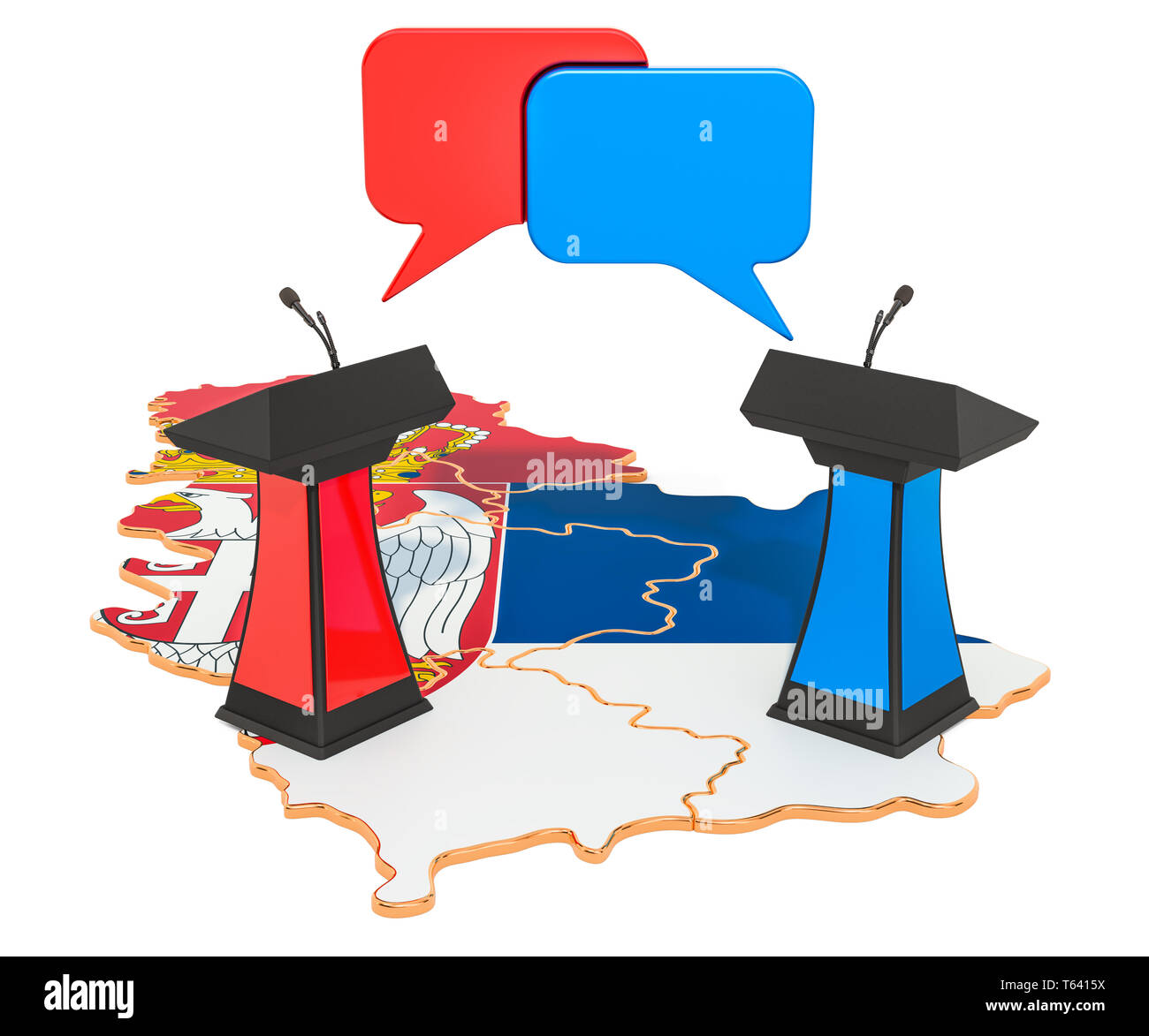 Serbian Debate concept, 3D rendering isolated on white background Stock ...