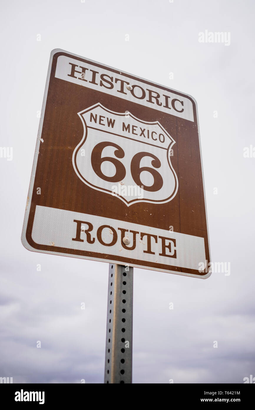 Historic U.S. Route 66 traffic sign in New Mexico, USA Stock Photo - Alamy