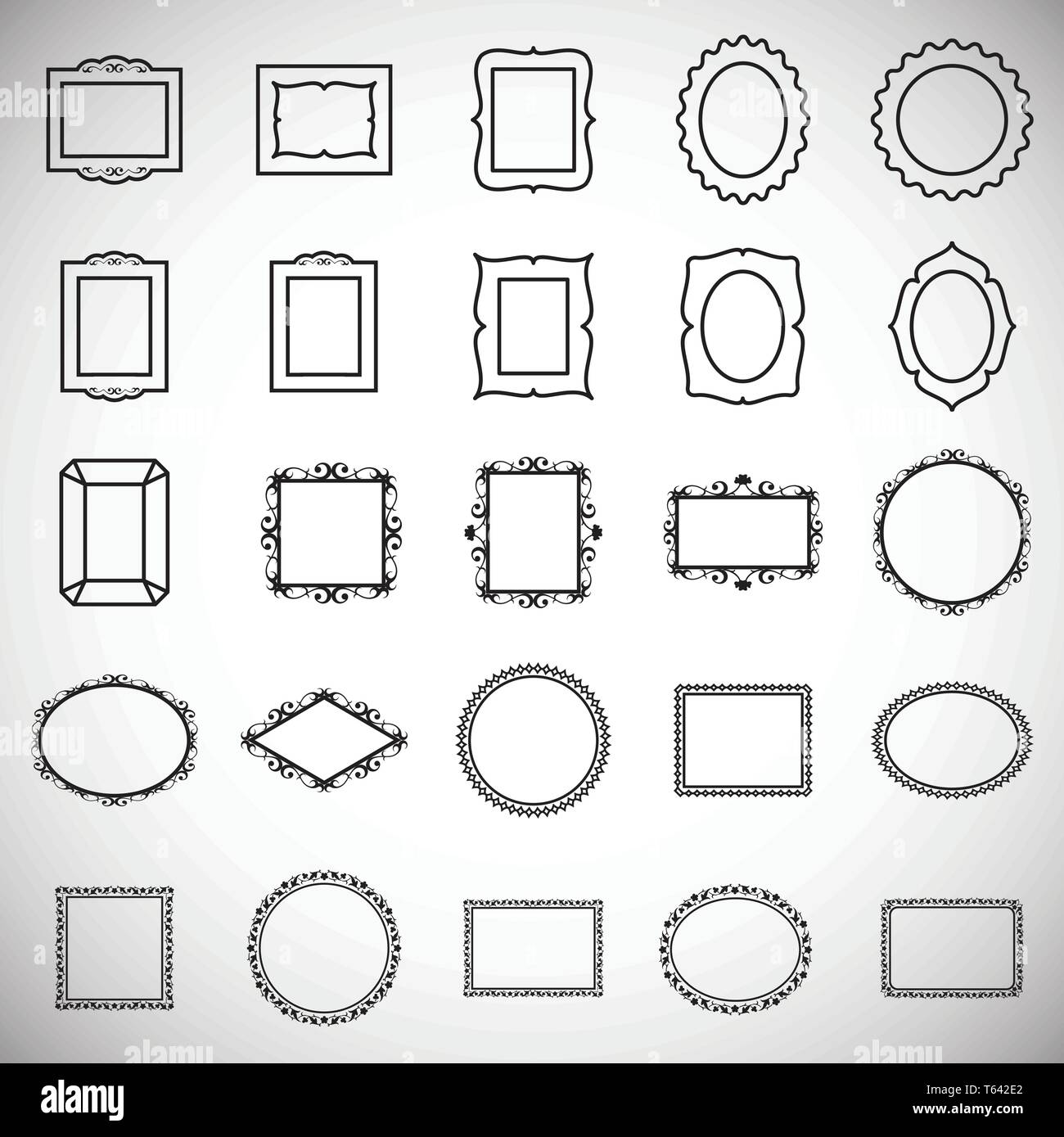 Frames icons set on white background for graphic and web design. Simple vector sign. Internet ...
