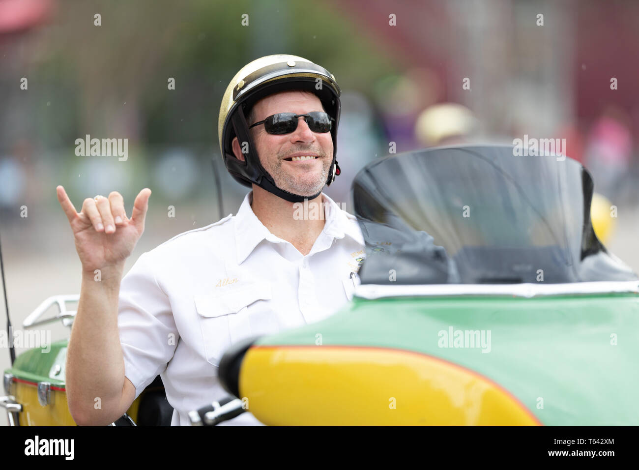 New Orleans, Louisiana, USA - February 23, 2019: Mardi Gras Parade, Man ...
