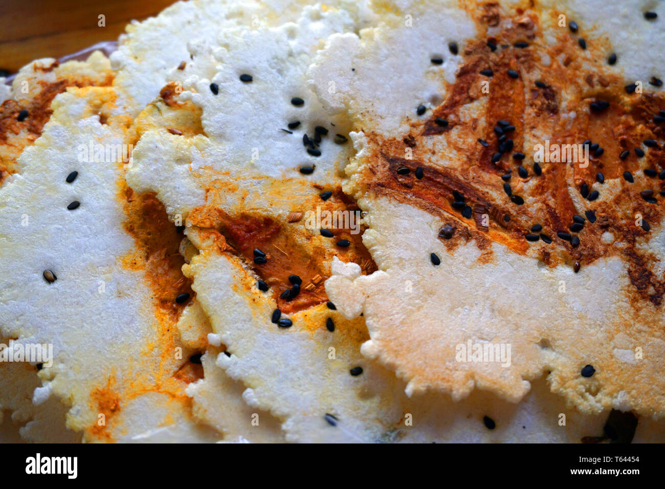 Banh Dap- Crispy rice paper with shrimp spring onion made from rice ...