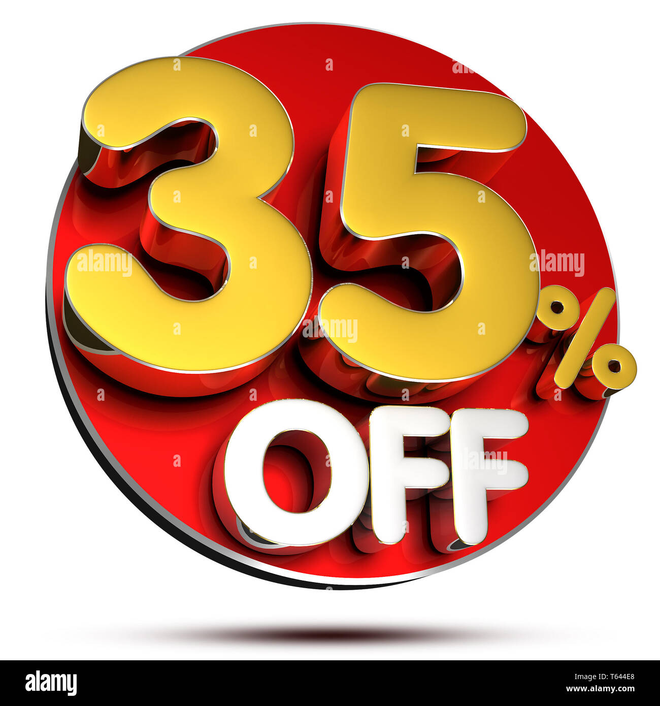 35 percent off 3D rendering on white background.(with Clipping Path ...