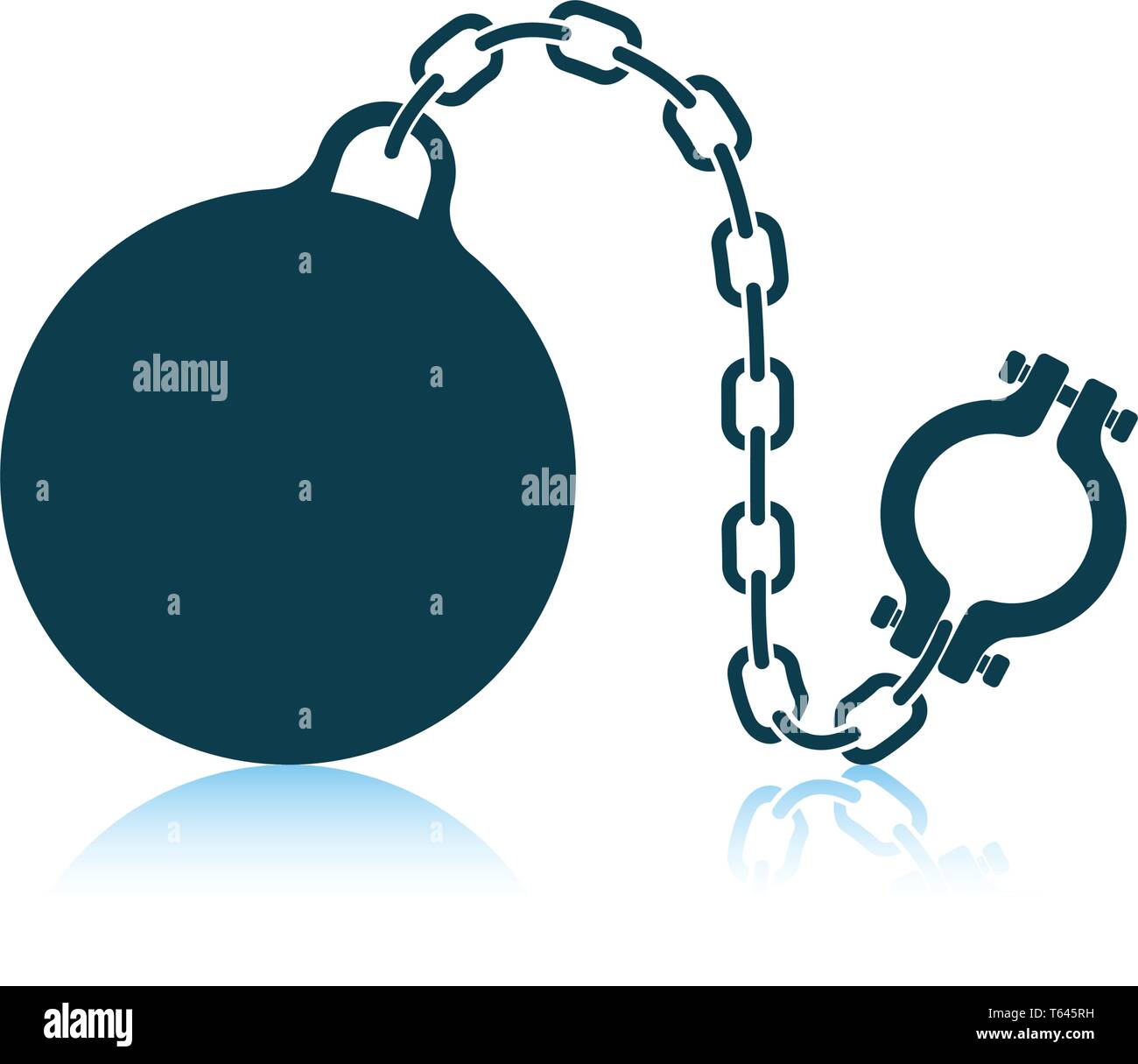 Fetter with ball icon. Shadow reflection design. Vector illustration ...