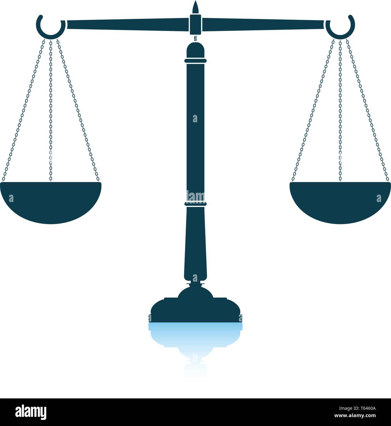 Justice scale icon. Shadow reflection design. Vector illustration Stock ...