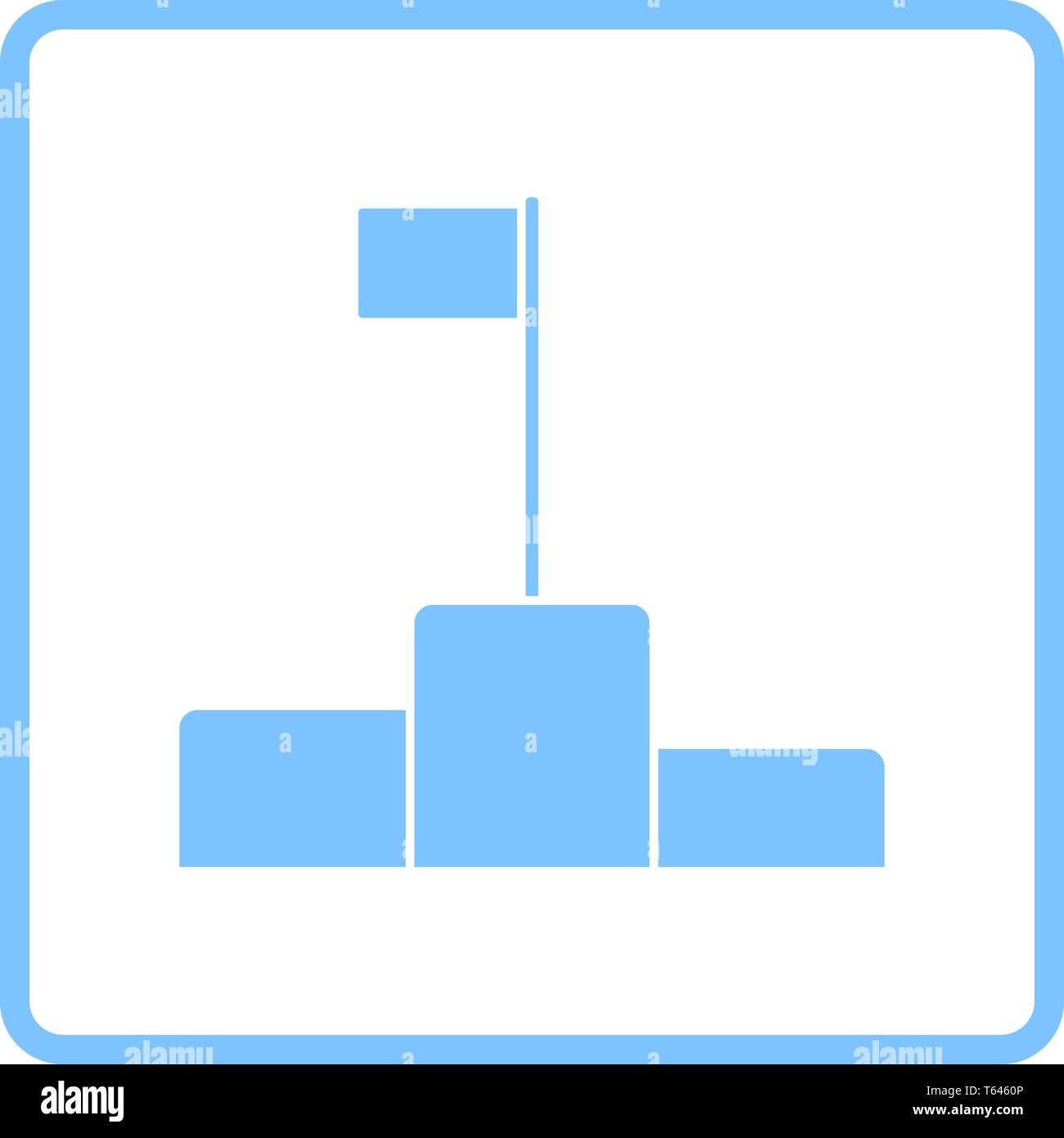 Pedestal Icon. Blue Frame Design. Vector Illustration Stock Vector ...