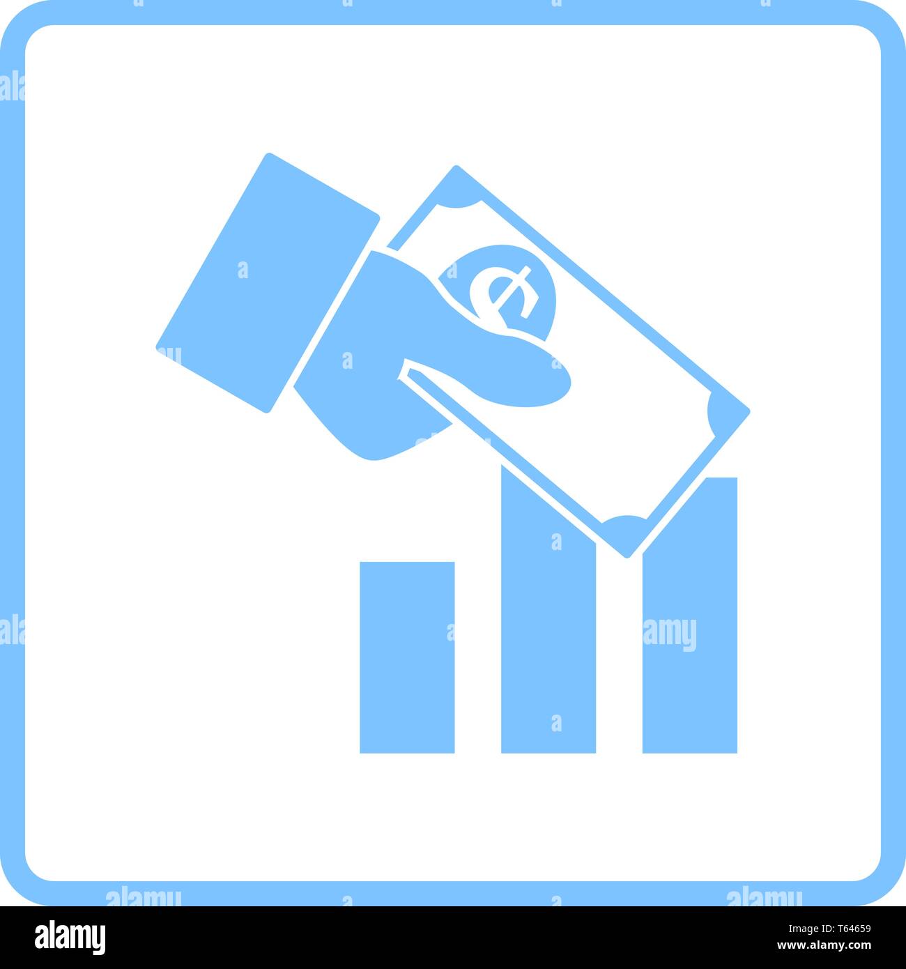 Investment Icon. Blue Frame Design. Vector Illustration Stock Vector ...