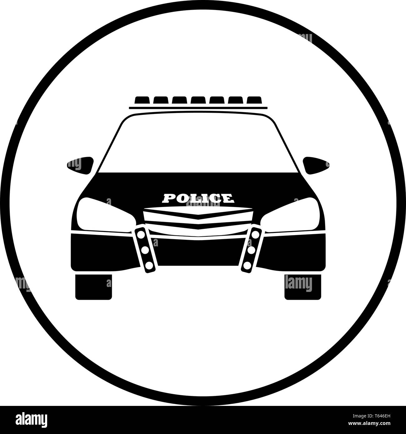 Police car front view Black and White Stock Photos & Images - Alamy