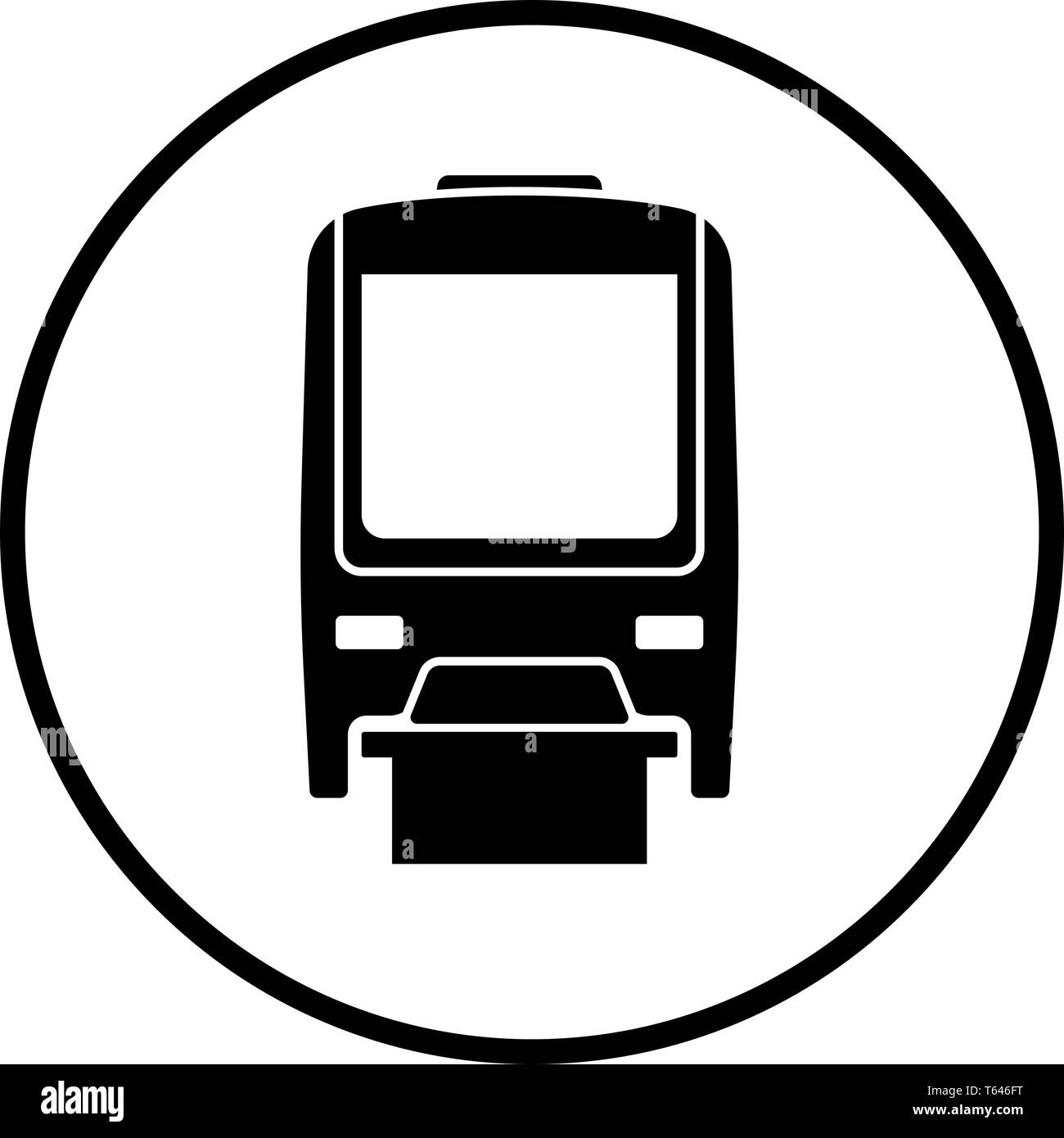 Monorail icon front view. Thin Circle Stencil Design. Vector Illustration Stock Vector Image ...