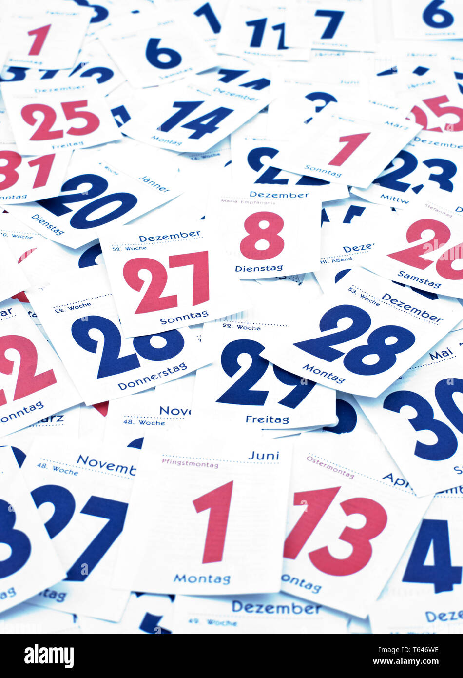 daily calendar sheets Stock Photo - Alamy
